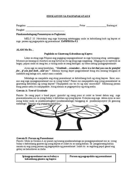 Esp 8 Q3 Lesson 1 Objective 1 Pdf