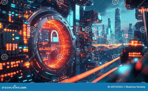 Cybersecurity Firewall Visualization Generative Ai Stock Illustration Illustration Of