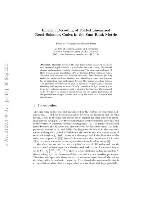 Efficient Decoding Of Folded Linearized Reed Solomon Codes In The Sum Rank Metric Deepai