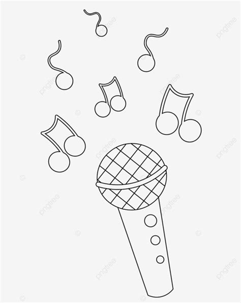 마이크와 음표 음악 소리 권위 있는 개요 착색 Png 일러스트 및 벡터 에 대한 무료 다운로드 Pngtree