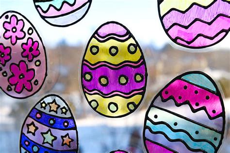 Stained Glass Easter Eggs Diy Easter Egg Suncatchers
