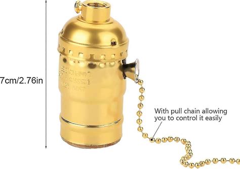 Silver Pull Chain Lamp Sockete27 Aluminum Vintage Light Socket With