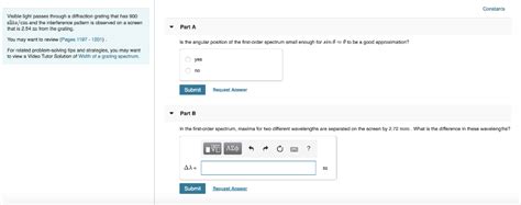 Solved Constants Visible Light Passes Through A Diffraction