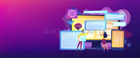 cross browser compatibility concept landing page stock vector