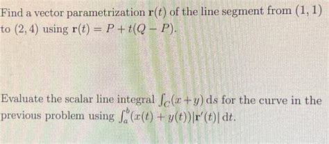 Find A Vector Parametrization Rt Of The Line