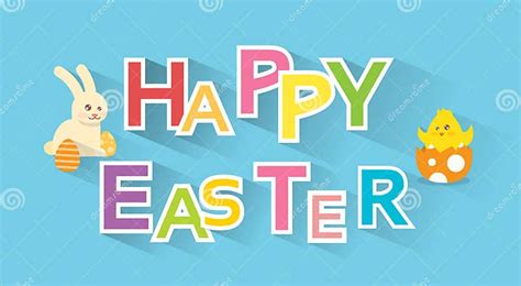 Rabbit Bunny Painted Eggs New Born Chicken Happy Easter Holiday Banner