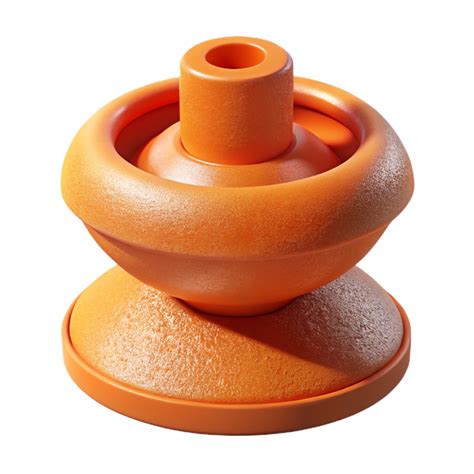 Dramatic Vintage D Printer Nozzle Extruding Orange Cutout Authentic