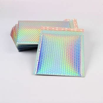 Custom Biodegradable White Purple Pink Holographic Poly Mailing