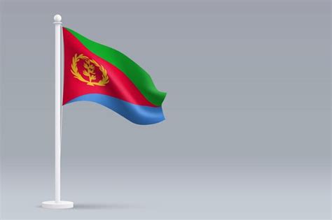 Premium Ai Image 3d Realistic National Eritrea Flag Isolated On Gray