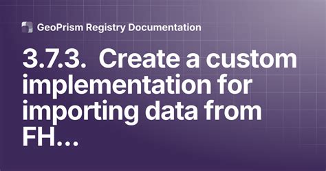 373 Create A Custom Implementation For Importing Data From Fhir To