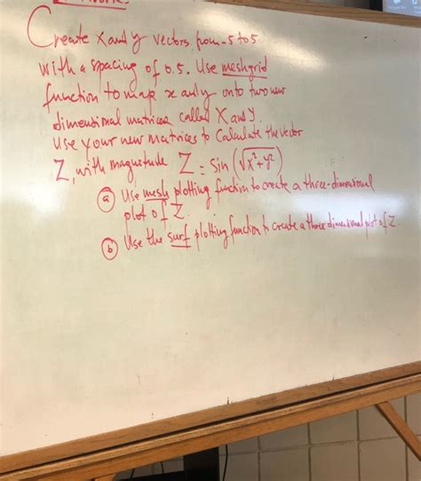 Solved Create X And Y Vectors From 5 To 5 With A Spacing Of