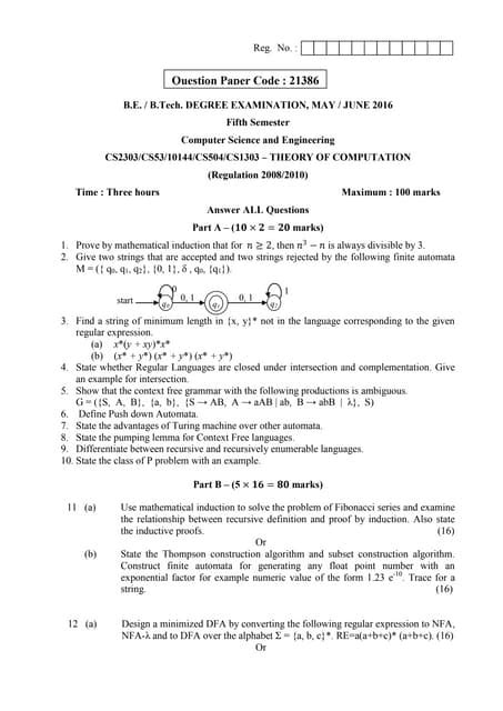 Cs6503 Theory Of Computation Lesson Plan Doc