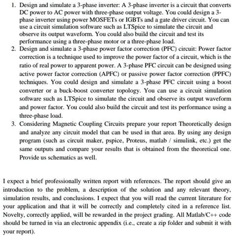 Solved Texts 1 Design And Simulate A 3 Phase Inverter A 3 Phase Inverter Is A Circuit That