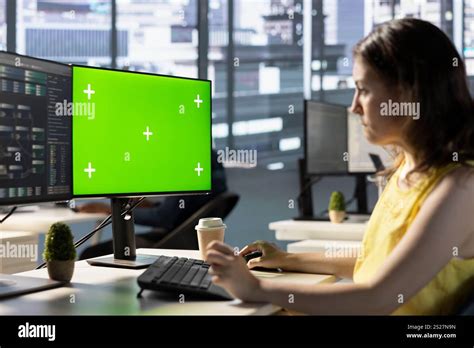 Developer Using Mockup Pc Fixing Applications Issues Dealing With