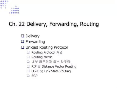 Ppt Ch 22 Delivery Forwarding Routing Powerpoint Presentation Free Download Id6114122