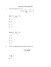 Practice Unit 1 Exam Calculus Problems And Solutions Course Hero