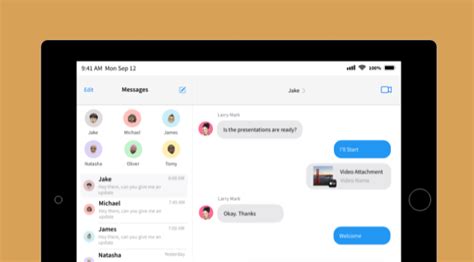 Free Wireframe Template For Ipad 14 Chat App