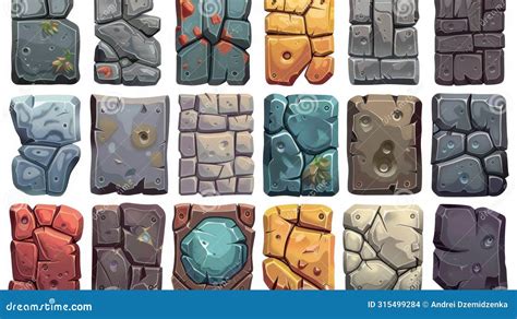 Game User Interface Assets Cartoon Illustration Of A Set Of Buttons For A Game Gui Design