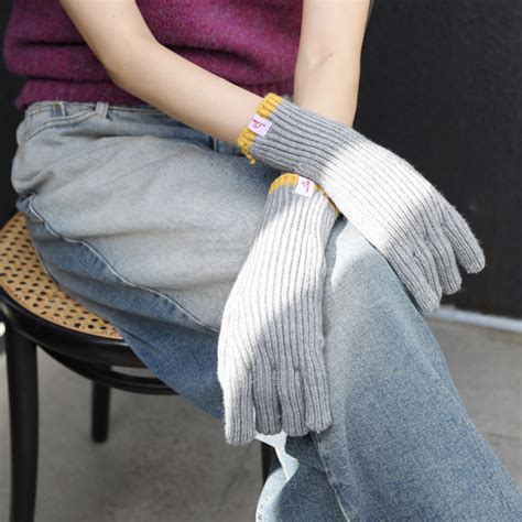 오늘출발겨울신상 11 라인 니트 장갑 커플 핑거홀 터치홀 스마트폰 터치 남녀공용 방한 겨울 그레이 블루 오렌지 블랙 4color 에이블리