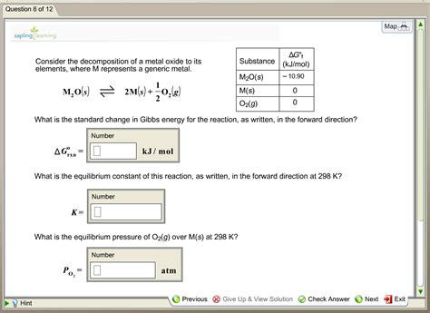 Solved Consider The Decomposition Of A Metal Oxide To Its