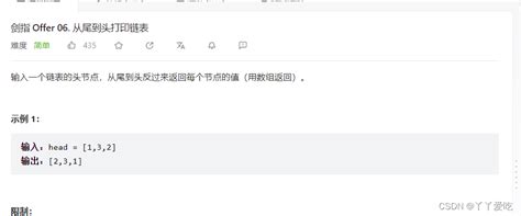 链表：剑指offer06 从尾到头打印链表（遍历reverse） 24 反转链表 35 复杂链表的复制（哈希表＜原链表节点，新链表节点