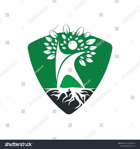 Human Tree Roots Vector Logo Design Stock Vector Royalty Free Shutterstock