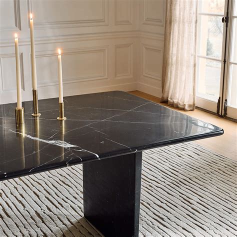 Kishi 95 Rectangular Black Marble Dining Table Reviews Cb2 Canada
