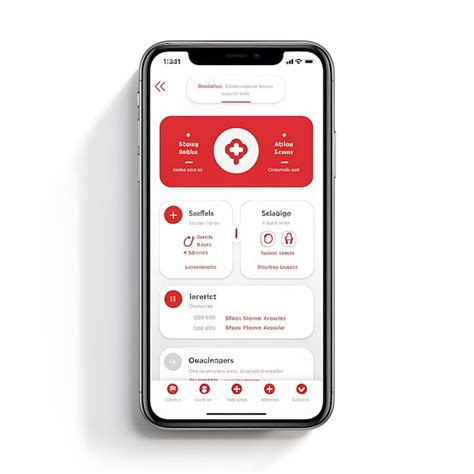 Premium Photo Mobile App Layout Design Of First Aid Guide Practical And Informative Layout Red