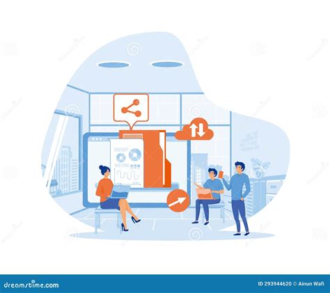 Concept Of Sharing File Data Transfer Transfer Of Documentation Stock Vector Illustration Of