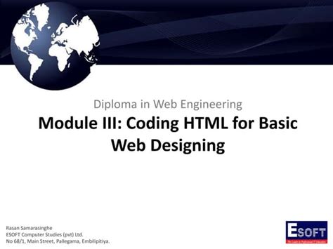 Diwe Coding Html For Basic Web Designing Ppt