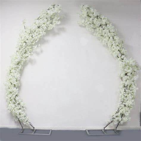 8 2ft White Cherry Flower Wedding Arch Backdrop Stand Décor Maniacs