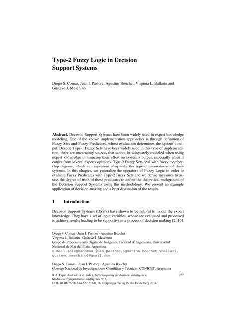 Pdf Type 2 Fuzzy Logic In Decision Support Systems