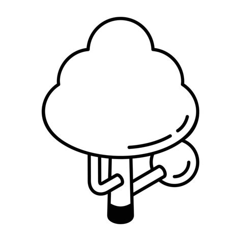 A Linear Isometric Icon Of Round Tree 12848419 Vector Art At Vecteezy