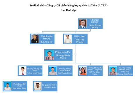 Sơ đồ tổ chức Công ty Cổ phần Năng lượng điện Á Châu Sơ đồ tổ chức Công ty Cổ phần Năng lượng