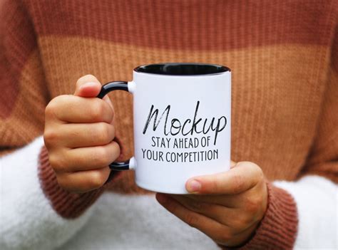 Fall Mug Mockup 11oz Printify Mug Mockup Black Handle Mug Psd Smart