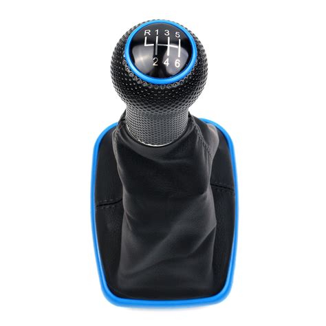 5 Speed 6 Speed Gear Shift Knob With Gaiter Boot Blue For Vw Golf Gti