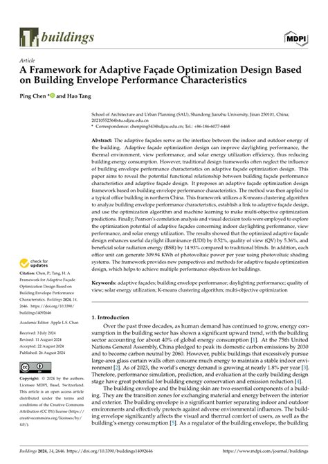 Pdf A Framework For Adaptive Façade Optimization Design Based On