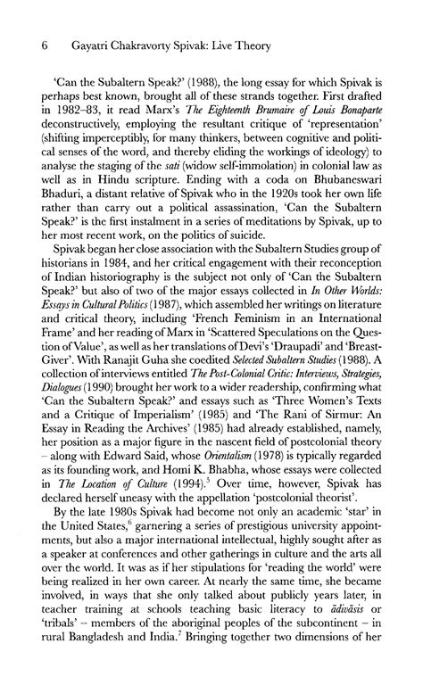 Mark Sanders Gayatri Chakravorty Spivak Live Theory Continuum 2006pdf