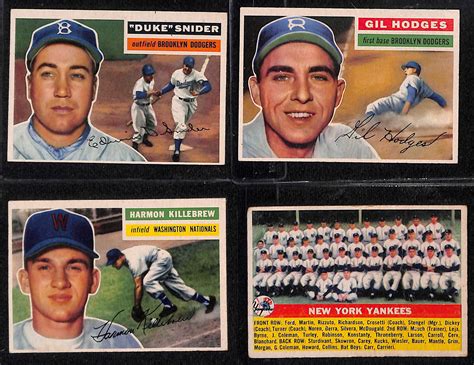 Lot Detail Lot Of 250 1956 Topps Baseball Cards W Duke Snider