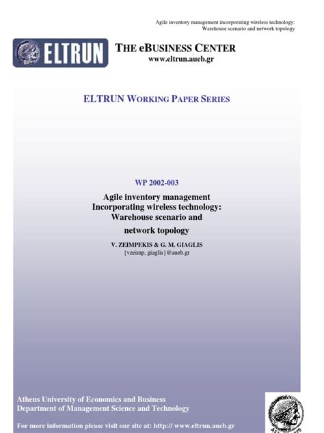 Agile Inventory Management Pdf Warehouse Wireless Lan