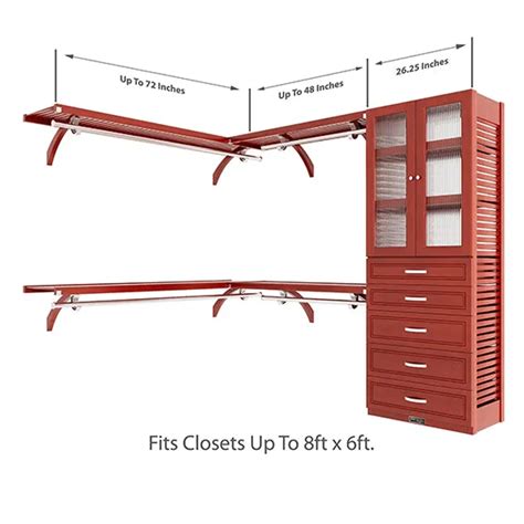 Solid Wood Closet Organizer With 5 Drawers And Doors Modern By John