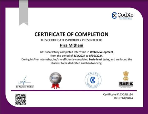 Hira Mithani On Linkedin Codxo Frontenddevelopment Internship