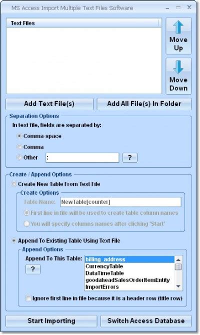 Ms Access Import Multiple Text Files Software 70 Review And Download