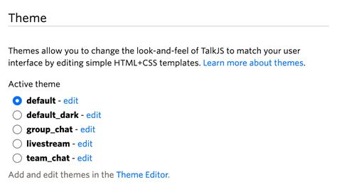 Themes TalkJS Documentation
