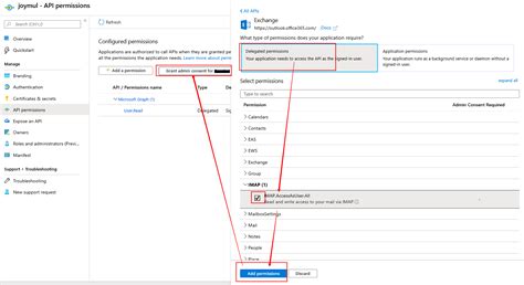 oauth2 imap how to request consent for imap accessasuser all permission for an app registered