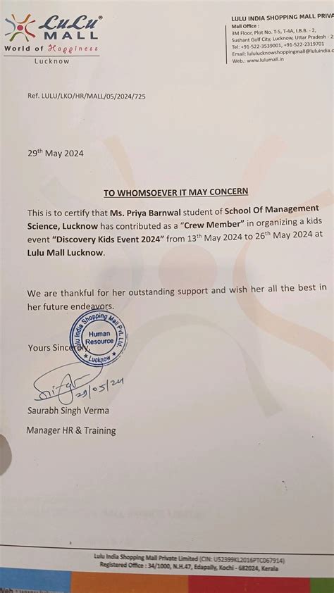 Crewmember Lulumall Liveproject Priya Barnwal