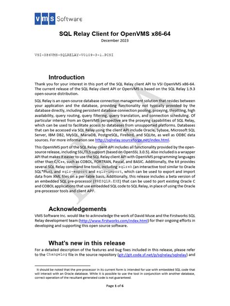 X86vms Sqlrelay V0109 3 1 Rnotes Pdf Sql Databases