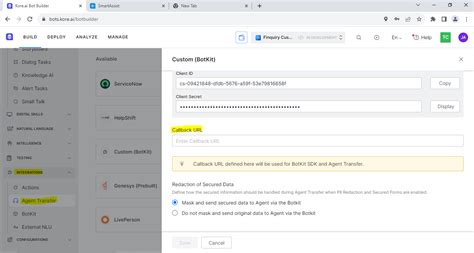 Unable To Call Smart Assist Using Agent To Transfer Activity Of Kore Ai Ai For Service Kore