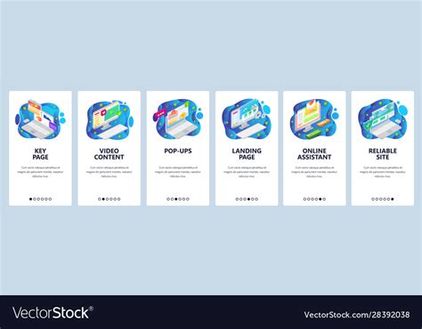 Mobile App Onboarding Screens Safe Internet Vector Image