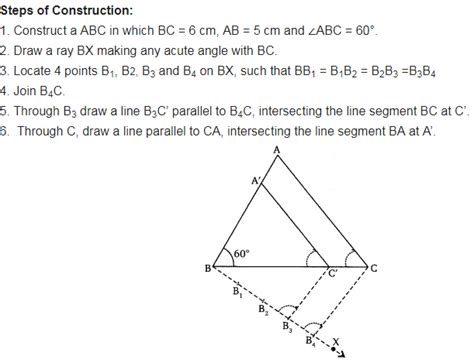 Draw A Triangle Abc With Side Bc 6 Cm Ab 5 Cm And ∠abc 60° Cbse Class 10 Maths Learn